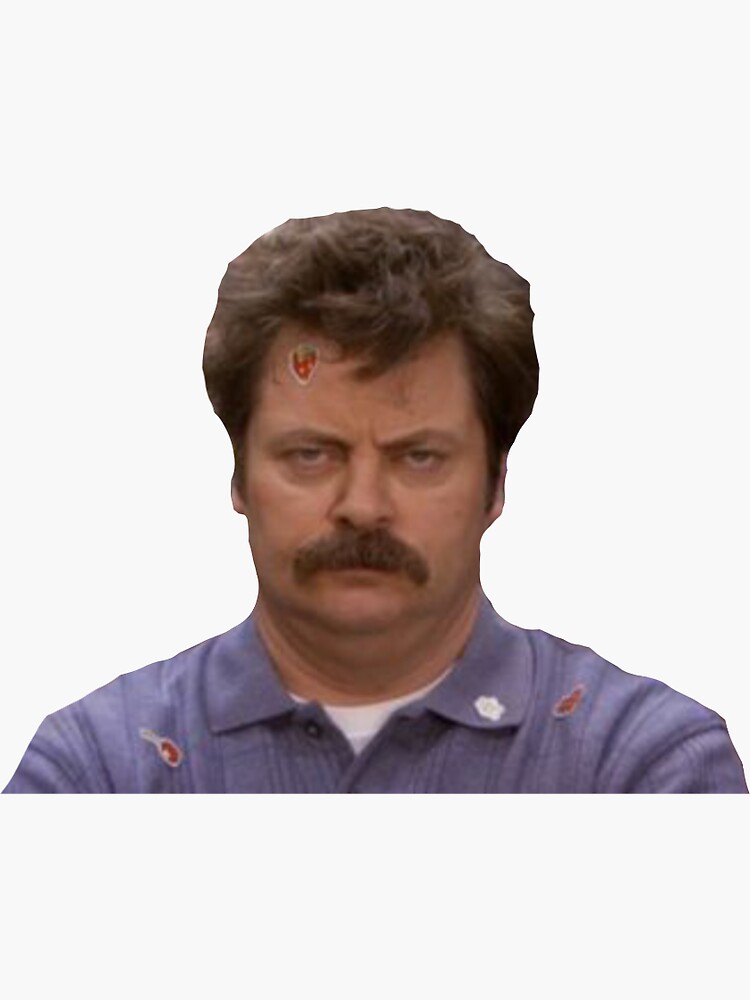"Ron Swanson" Sticker for Sale by bellpitkin | Redbubble