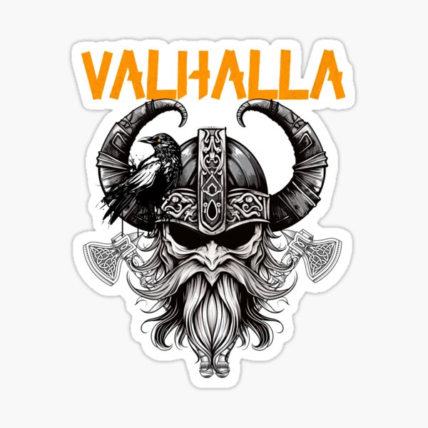 "Valhalla " Sticker for Sale by pikeprints | Redbubble