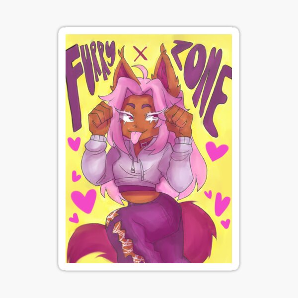 "Furry Zone" Sticker for Sale by Sikarii | Redbubble