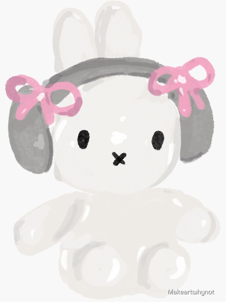 "Rabbit Headphone Pinterest Inspired Art - Pink Kitsch Bunny Aesthetic ...