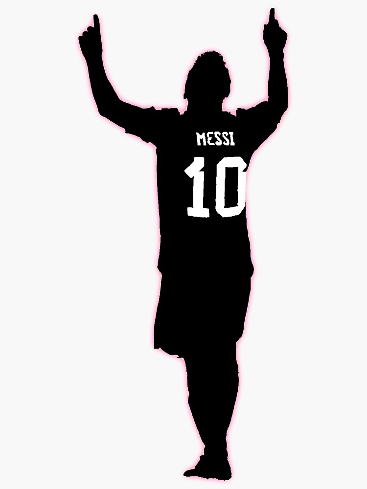 "Lionel Messi Iconic Celebration Pose - Inter Miami Colors" Sticker for ...