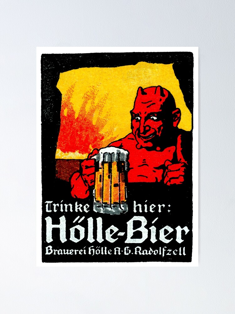 "1905 Beer Drinking Devil" Poster for Sale by historicimage | Redbubble