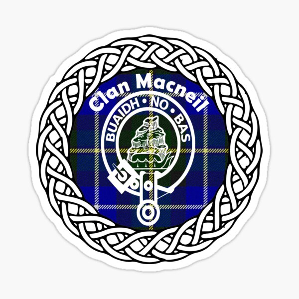 "MacNeil Scottish Clan surname last name tartan crest badge" Sticker ...