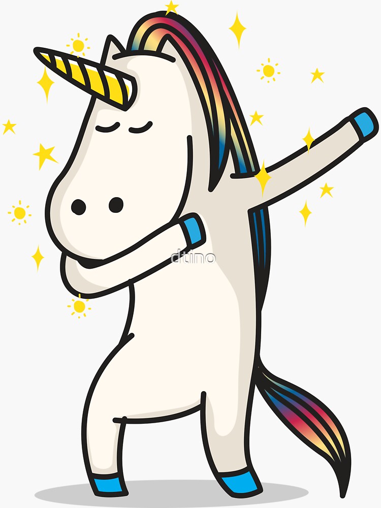"Unicorn Dap Pose" Sticker by dtino | Redbubble