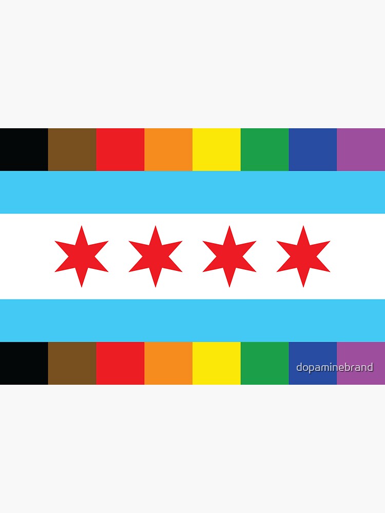 "Chicago Pride Flag (Rainbow Stripes)" Sticker for Sale by dopaminebrand | Redbubble