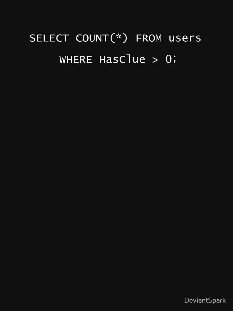 "SQL Query - Select From Users" Essential T-Shirt for Sale by ...