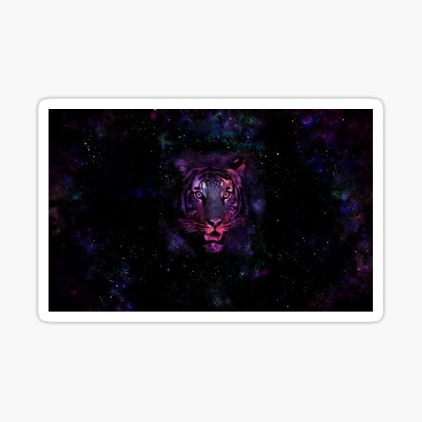 "Galactic Space Tiger - Dark Edition" Sticker for Sale by TheParaglider ...