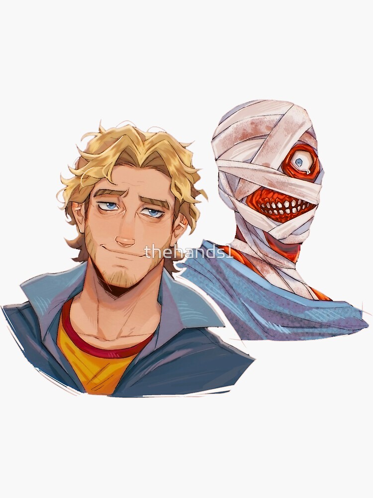 "Captain Curly Mouthwashing " Sticker for Sale by thehands1 | Redbubble