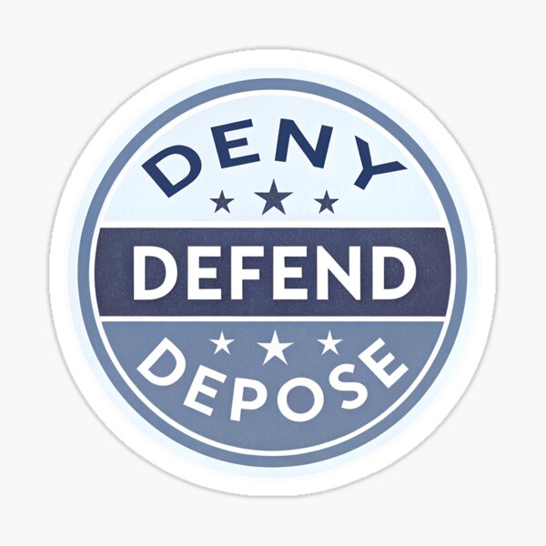 "Deny! Defend! Depose! " Sticker for Sale by AhArtMe | Redbubble