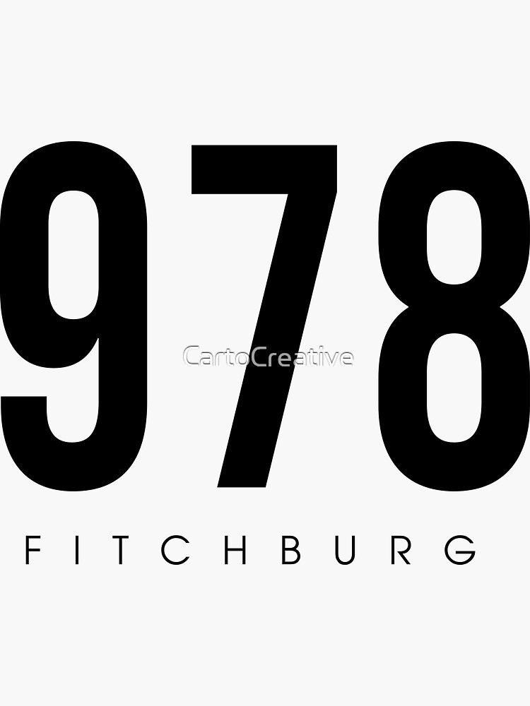 "Fitchburg, MA - 978 Area Code design" Sticker for Sale by ...