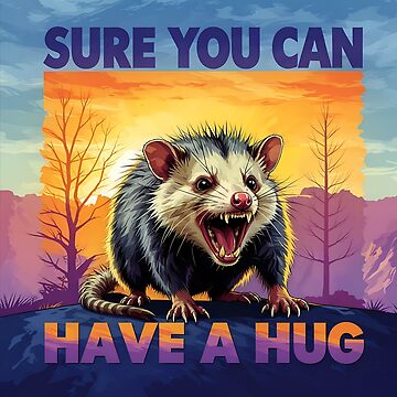 "Aggressive Opossum Hug" Sticker for Sale by ThreadHavenCo | Redbubble