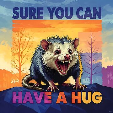 "Aggressive Opossum sure you can have a hug" Sticker for Sale by ...