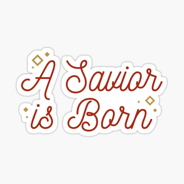 "A Savior Is Born Christmas Gift, Red Letters with Gold Stars ...