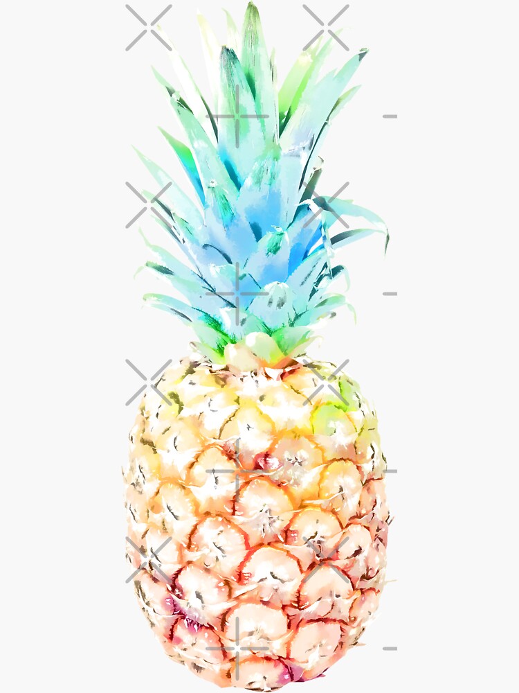 "Pineapple in Rainbow" Sticker for Sale by PixDezines | Redbubble