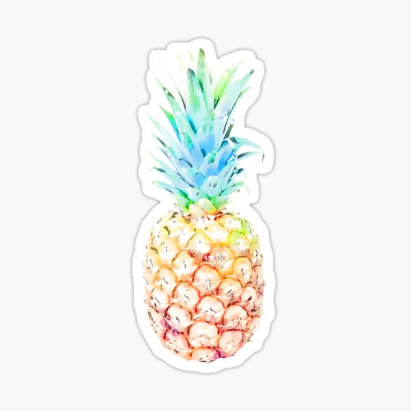"Pineapple in Rainbow" Sticker for Sale by PixDezines | Redbubble