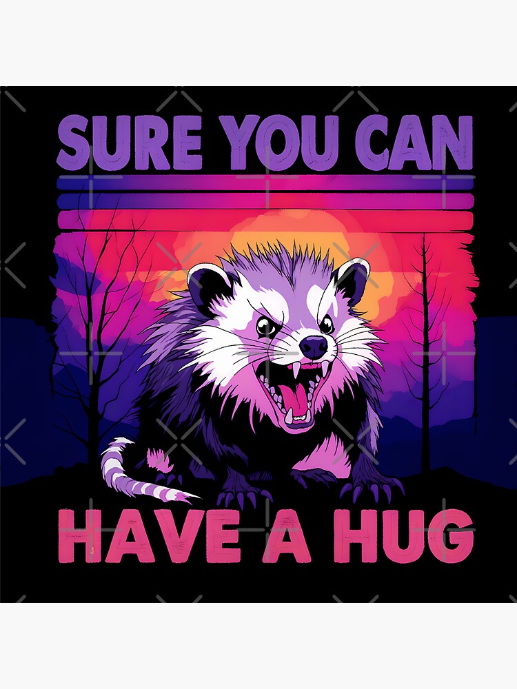 "Aggressive Opossum With Retro Stripes" Sticker for Sale by ...