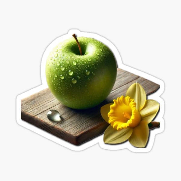 "Green Apple Sticker" Sticker for Sale by Barira16 | Redbubble
