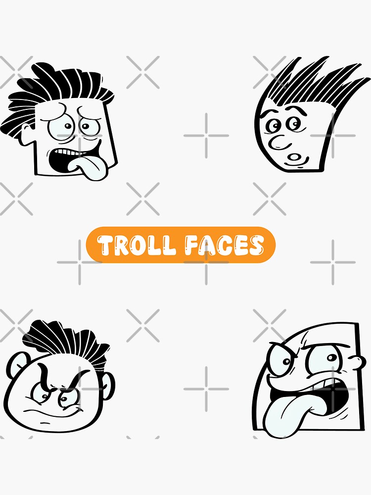 "Troll Face Collection, Troll Face Set, Troll Face Pack" Sticker for ...