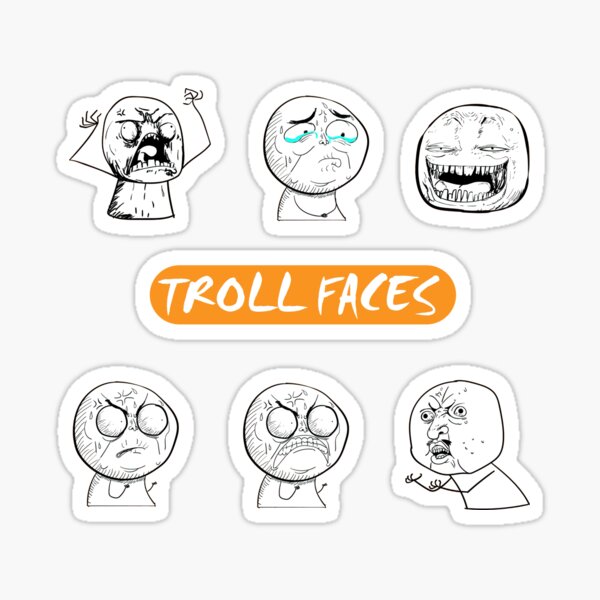 "Troll Face Collection, Troll Face Set, Troll Face Pack" Sticker for ...