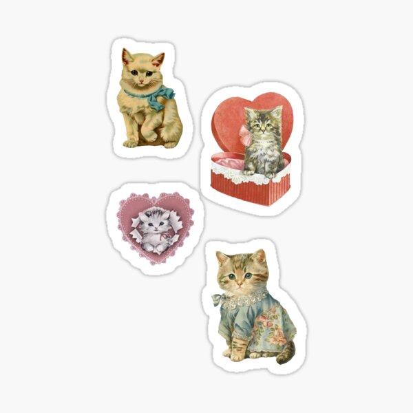 "Vintage cat stickers" Sticker for Sale by oliviasartwork | Redbubble