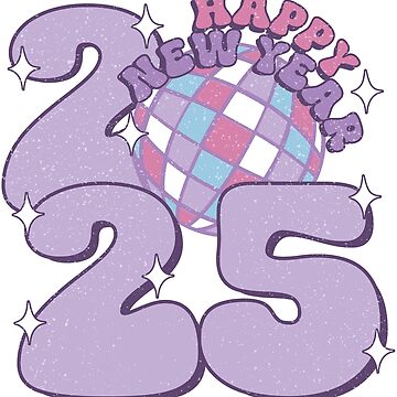 "2025 Happy New Year Retro Groovy Disco Ball " Sticker for Sale by ...