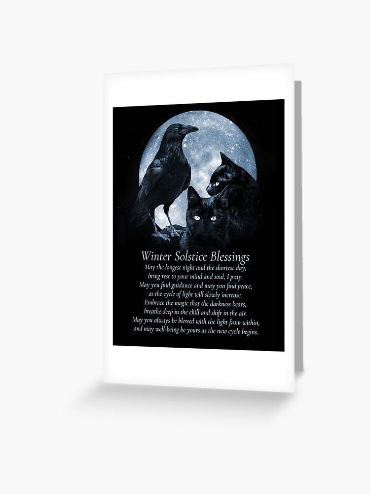 "Winter Solstice Ravens and Black Cats Spiritual Blessings" Greeting ...