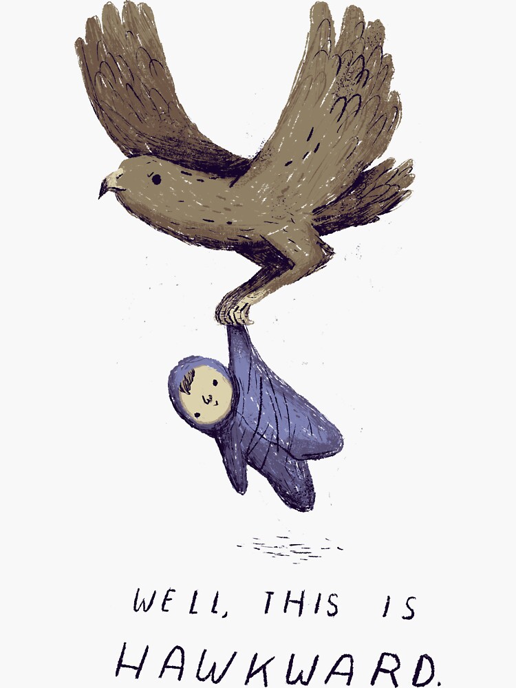 "hawkward" Sticker for Sale by louros | Redbubble