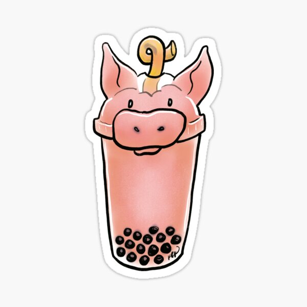 "Bubble Pig" Sticker by katkuo | Redbubble