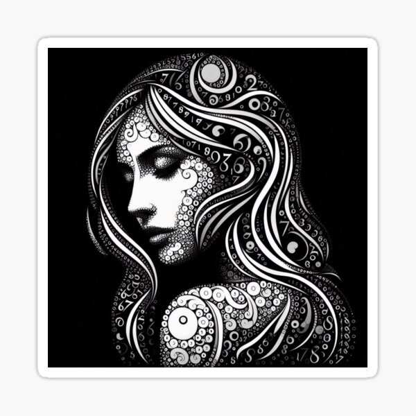 "Numeric Artistry: A Unique Human Portrait" Sticker by Elabbeir | Redbubble