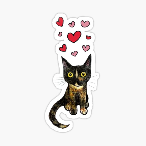 "tortoiseshell cat" Sticker for Sale by BadmintonArt | Redbubble