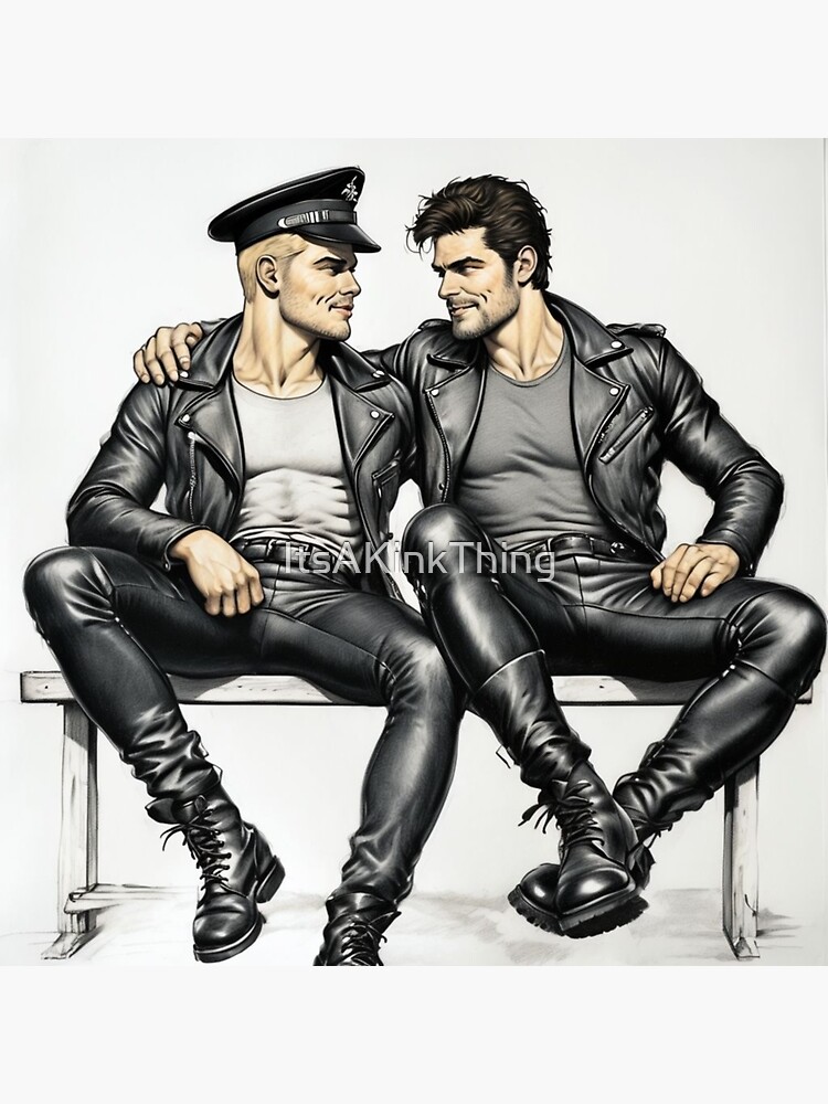 "Gay Leder Chaps Look of Love Leather Bikers Hangout Pride Graphic Design" Sticker for Sale by ...