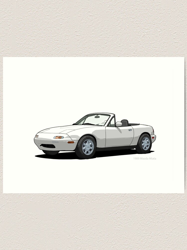 "Mazda MX-5 Miata MK1 Crystal White" Art Print for Sale by DigitalCel ...