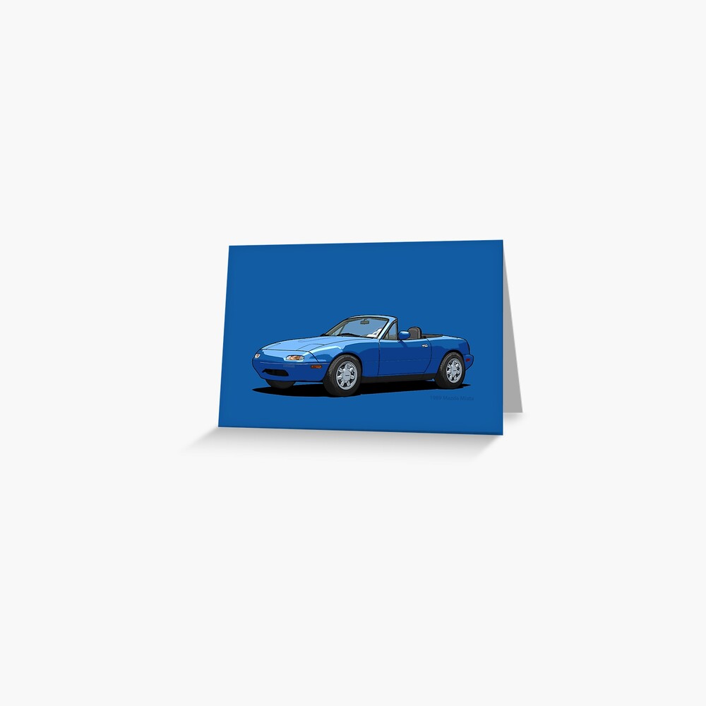 "Mazda MX-5 Miata MK1 Mariner Blue" Greeting Card by DigitalCel | Redbubble