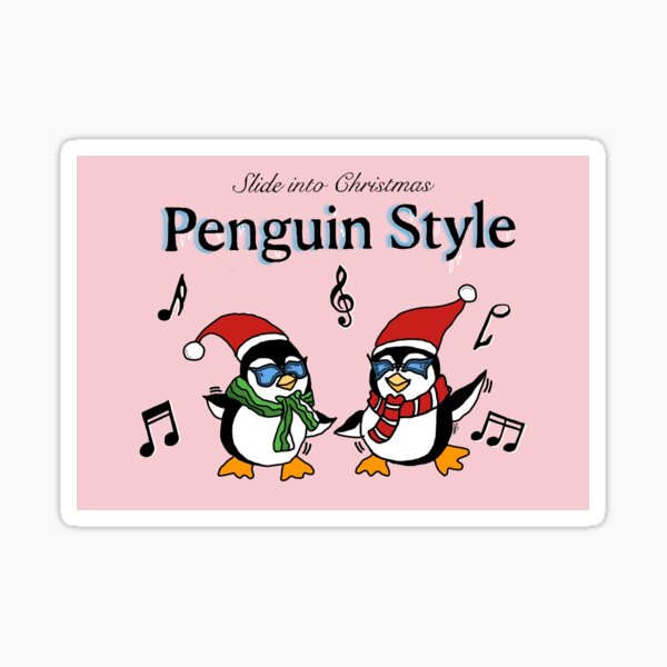 "Waddle and Wiggle The Penguin Christmas Conga" Sticker for Sale by ...