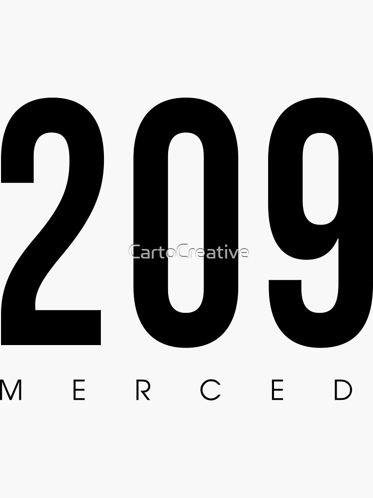 merced-ca-209-area-code-design-sticker-for-sale-by-cartocreative