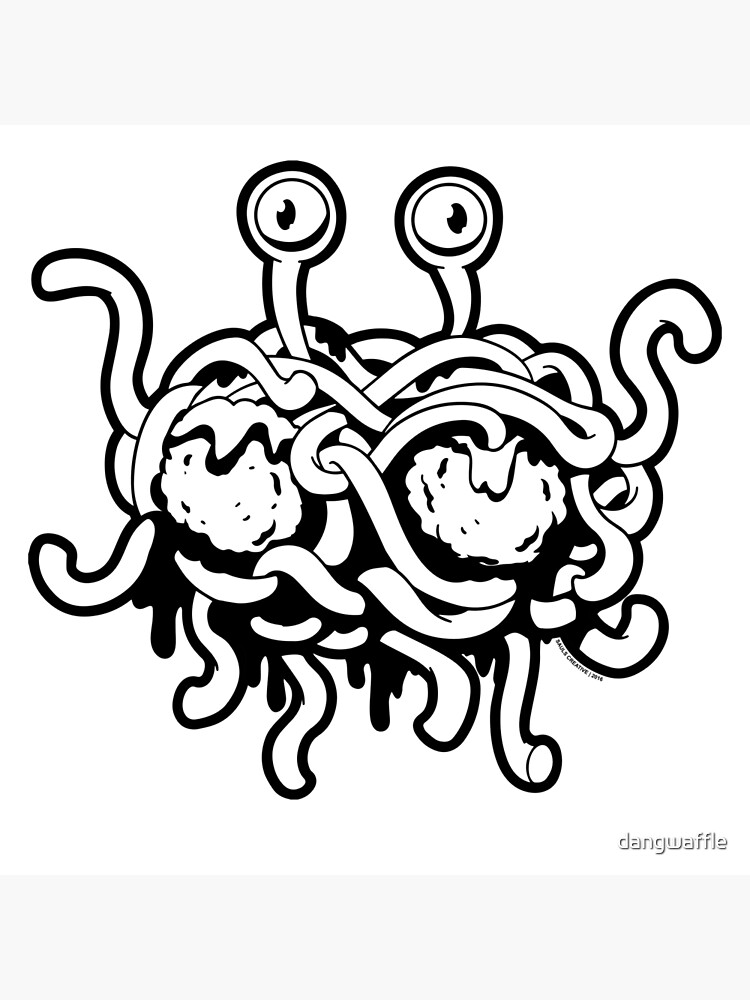"FSM, Flying Spaghetti Monster" Poster by dangwaffle | Redbubble