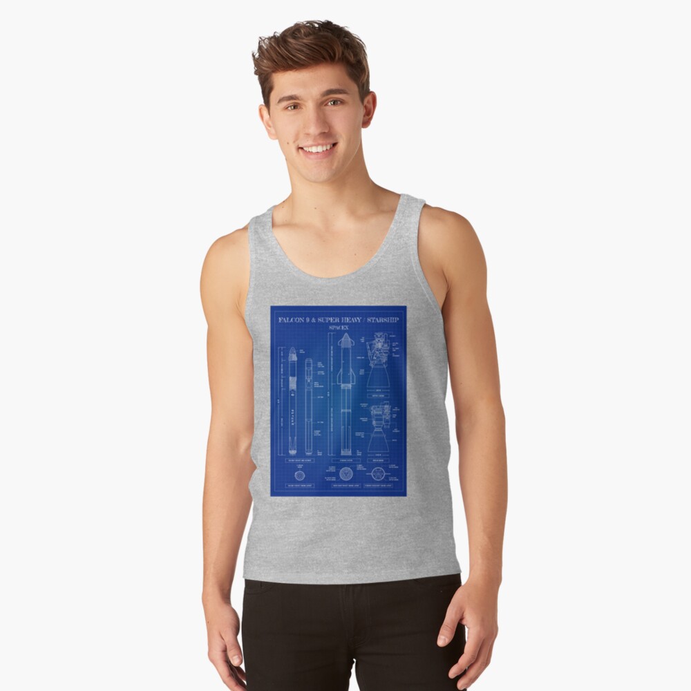 "SPACEX: Falcon 9 & Super Heavy / Starship (Blueprint)" Poster for Sale ...