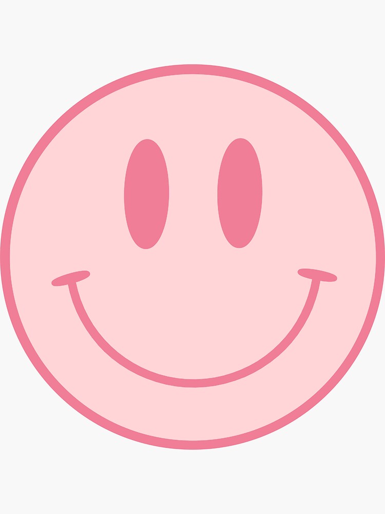 "Pink Smiley Face" Sticker for Sale by violettebubble | Redbubble
