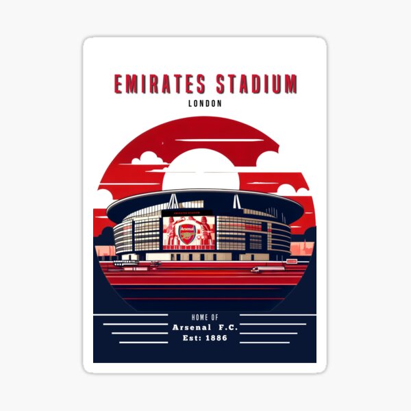 "Vintage Art Deco Emirates Stadium Poster " Sticker for Sale by ...