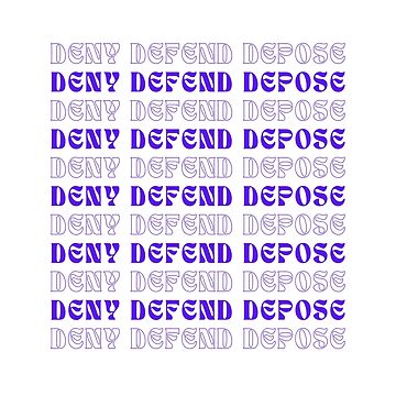 "Deny Defend Depose - Retro Typography Word Art" Sticker for Sale by ...