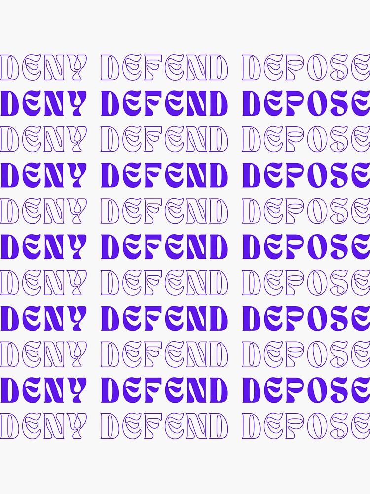 "Deny Defend Depose - Retro Typography Word Art" Sticker for Sale by ...