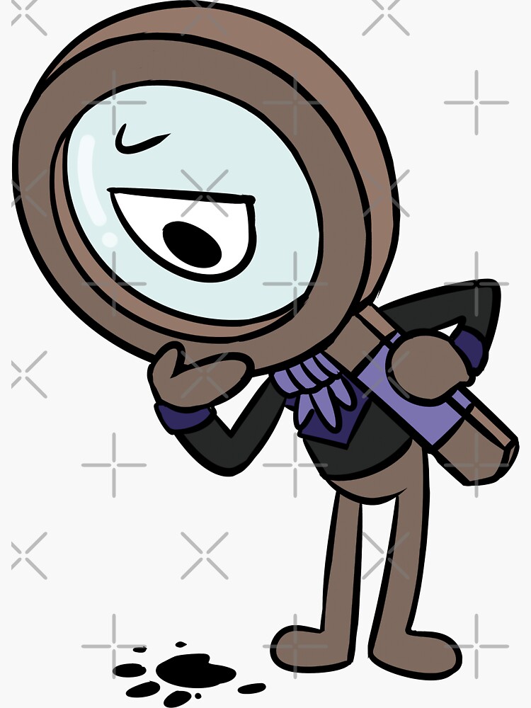 "Dandy's World toon magnifying glass Rodger from roblox" Sticker by ...