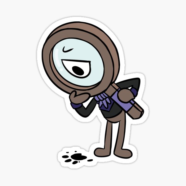 "Dandy's World toon magnifying glass Rodger from roblox" Sticker by ...