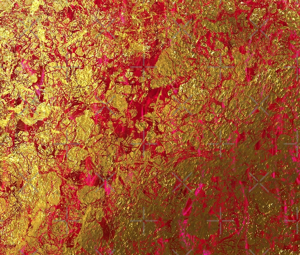 "Red and gold elegant chic pattern" by Quaintrelle | Redbubble
