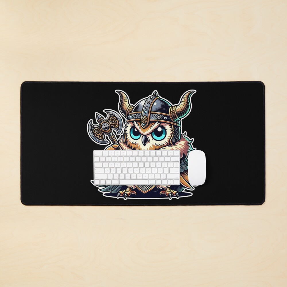 Pegatina con la obra «Divertido e impresionante búho vikingo kawaii» de ...