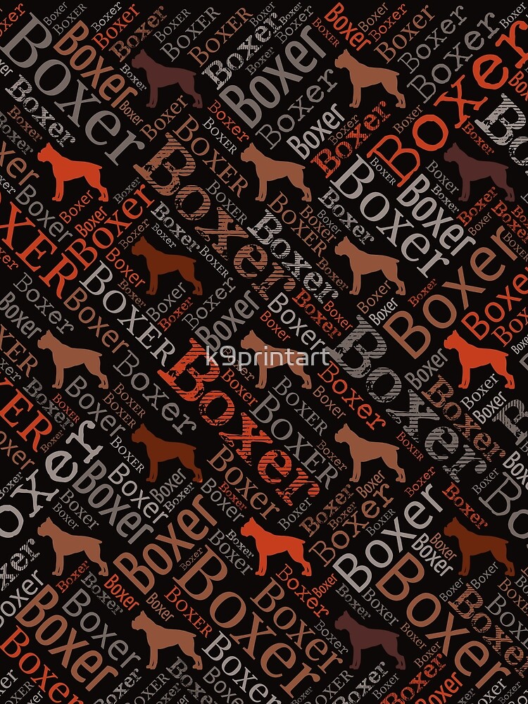 "Boxer dog Word Art " T-shirt for Sale by k9printart | Redbubble ...