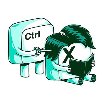 "Ctrl + X Funny Minimalist Design Sticker, Poster, and Apparel" Sticker ...