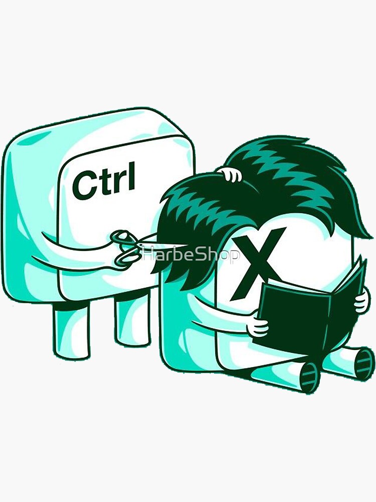 "Ctrl + X Funny Minimalist Design Sticker, Poster, and Apparel" Sticker ...