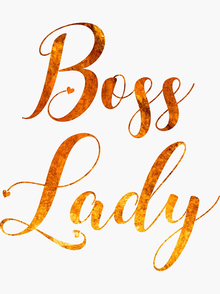 "Boss Lady Typo Print Gold Print on Black Background" Sticker for Sale ...