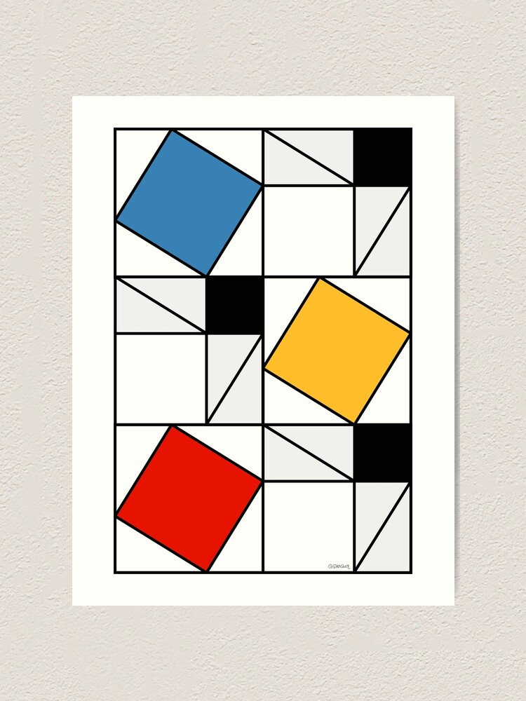 "Mondrian meets Pythagoras & Fibonacci" Art Print for Sale by ...